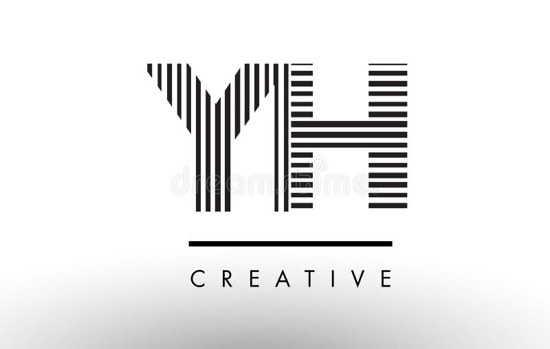 Yh Y H Black And White Lines Letter Logo Design Stock Vector Illustration Of Typeface Icon