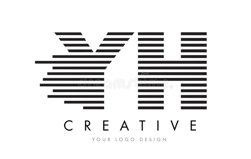Yh Y H Zebra Letter Logo Design With Black And White Stripes Stock Vector Illustration Of
