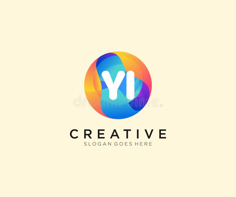 YI Initial Logo with Colorful Circle Template Vector Stock Vector ...