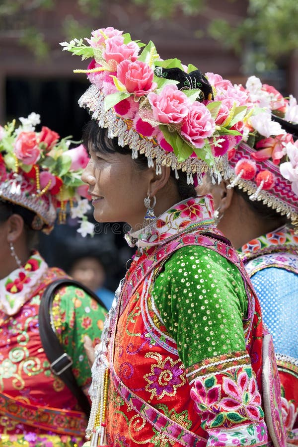 Yi Minority Women in Traditional Clothes Editorial Stock Photo - Image ...