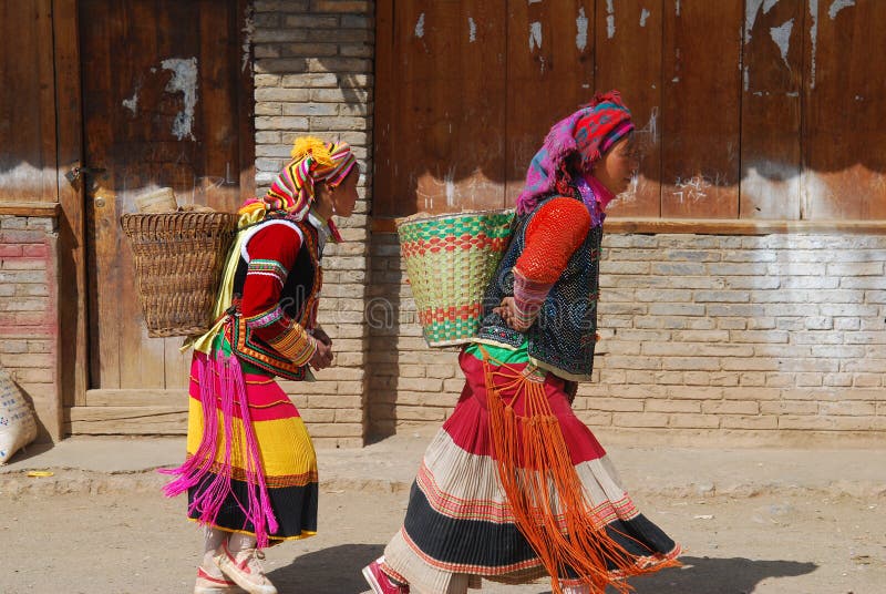 Yi People Minority Group in China Editorial Image - Image of headwear ...