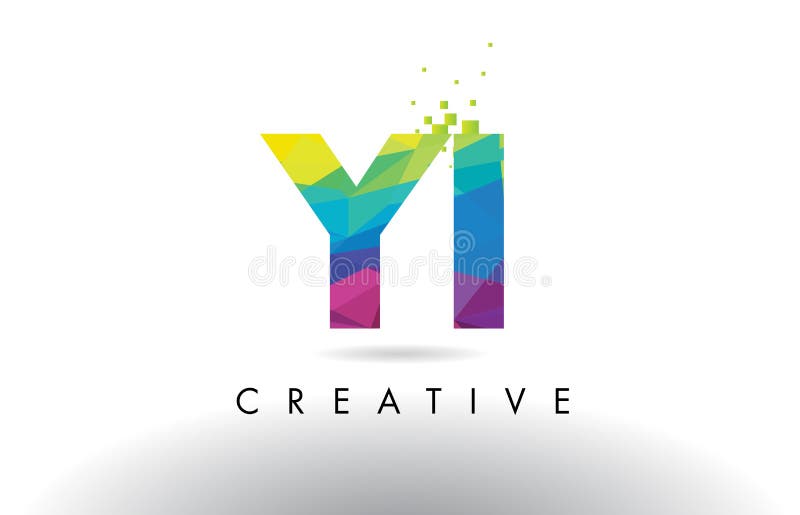 YI Y I Colorful Letter Origami Triangles Design Vector. Stock Vector ...