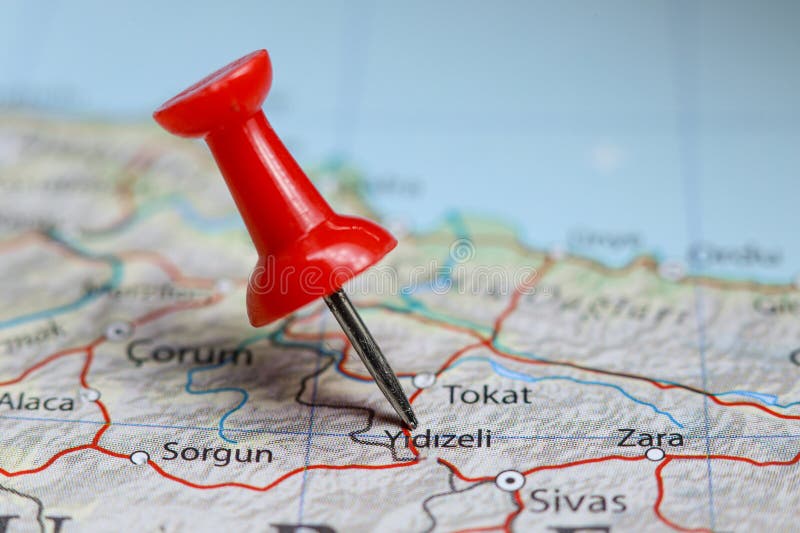 Yidizeli, Turkey Pin on Map Stock Image - Image of direction, explore ...