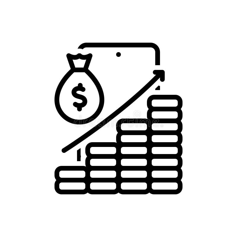 Black Line Icon for Yield, Banking and Crop Stock Vector - Illustration ...