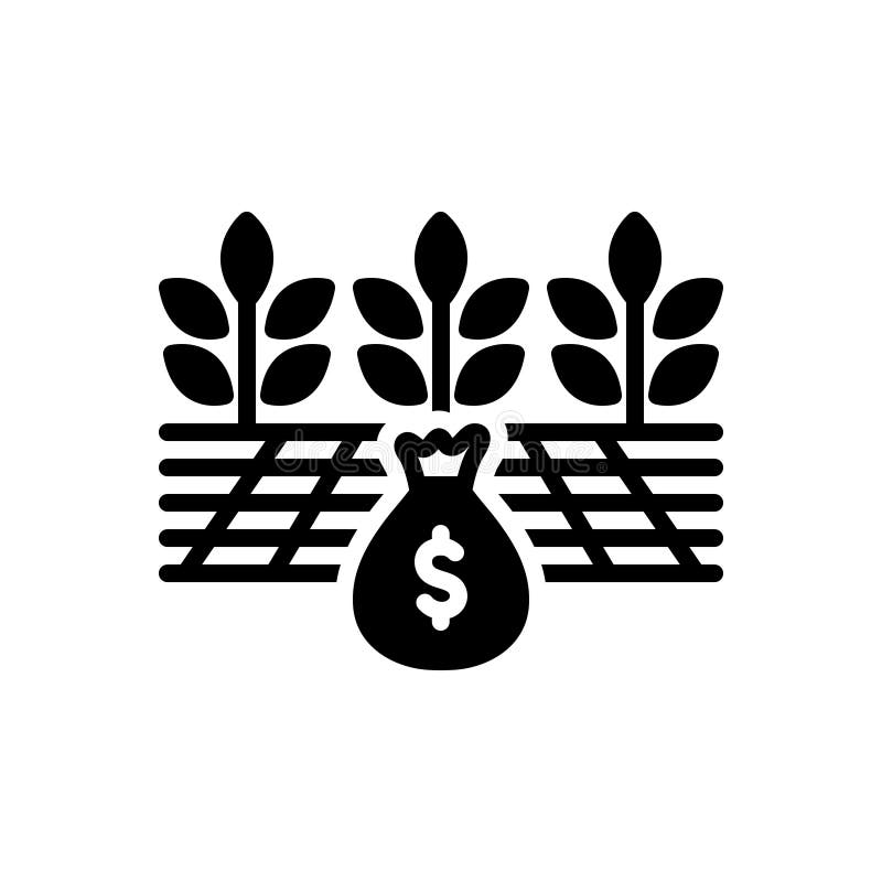 Black Solid Icon for Yield, Profit and Advantage Stock Vector ...