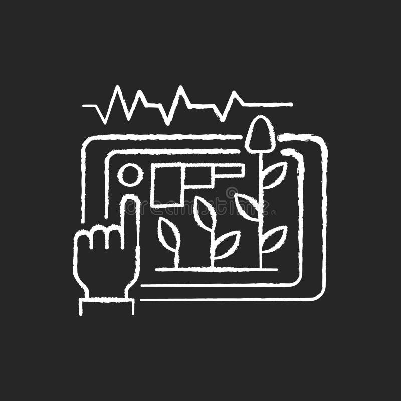 Yield Prediction Chalk White Icon on Black Background Stock Vector ...