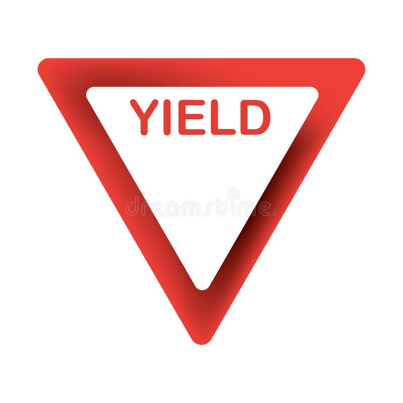 Yield Road Sign. Vector Illustration Decorative Design Stock Vector ...