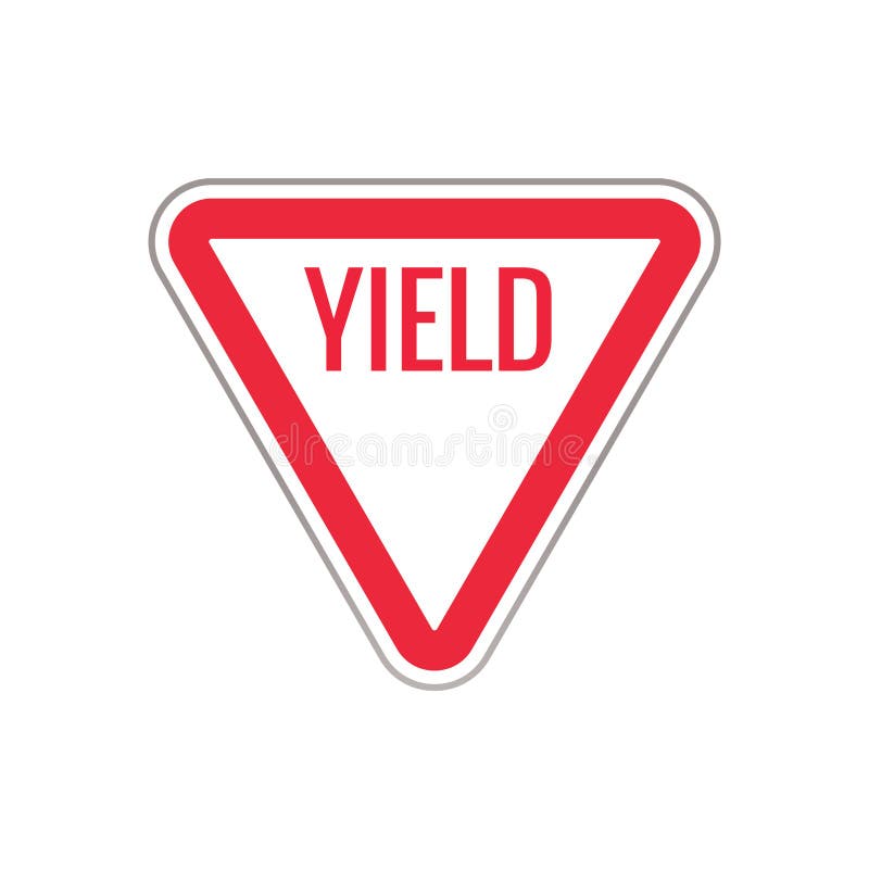 Yield Road Sign. Vector Illustration Decorative Design Stock Vector ...
