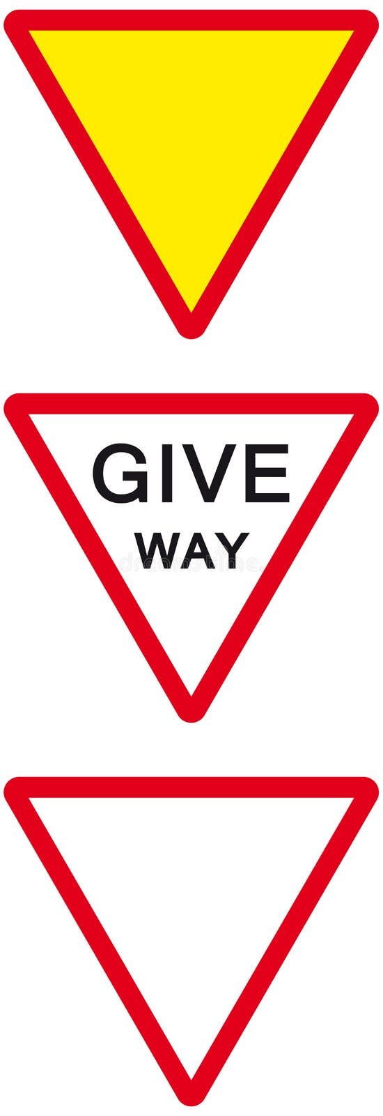 Give Way Road Traffic Sign Stock Illustrations – 632 Give Way Road ...