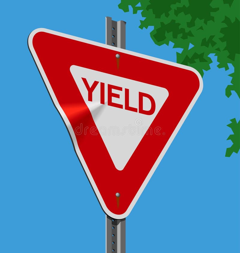 3D Yield Sign On Plain Background Stock Illustration - Illustration of ...