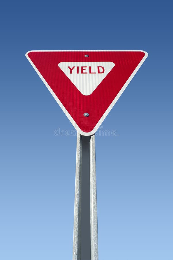 Yield sign on blue sky stock photo. Image of highway - 22648906