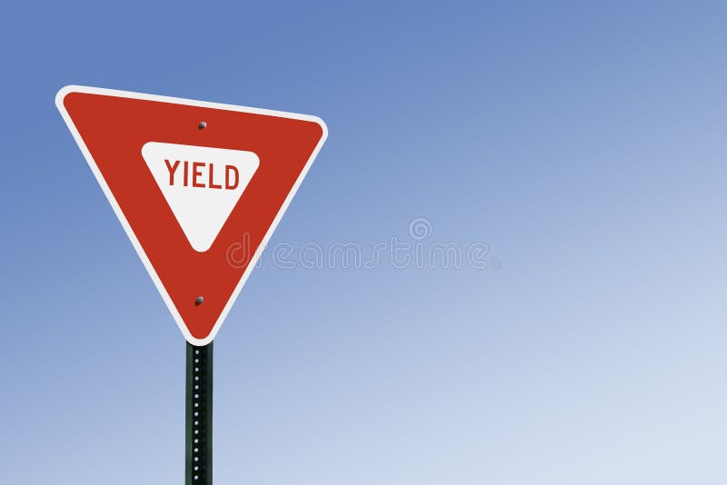 Yield Sign with Blue Sky stock photo. Image of danger - 139560156