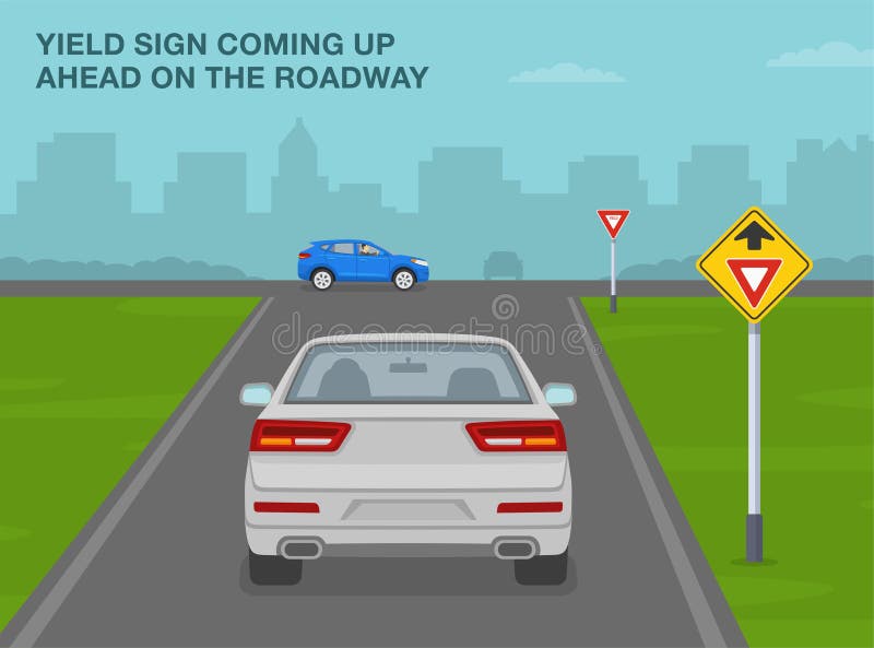 Yield Sign Ahead Sign