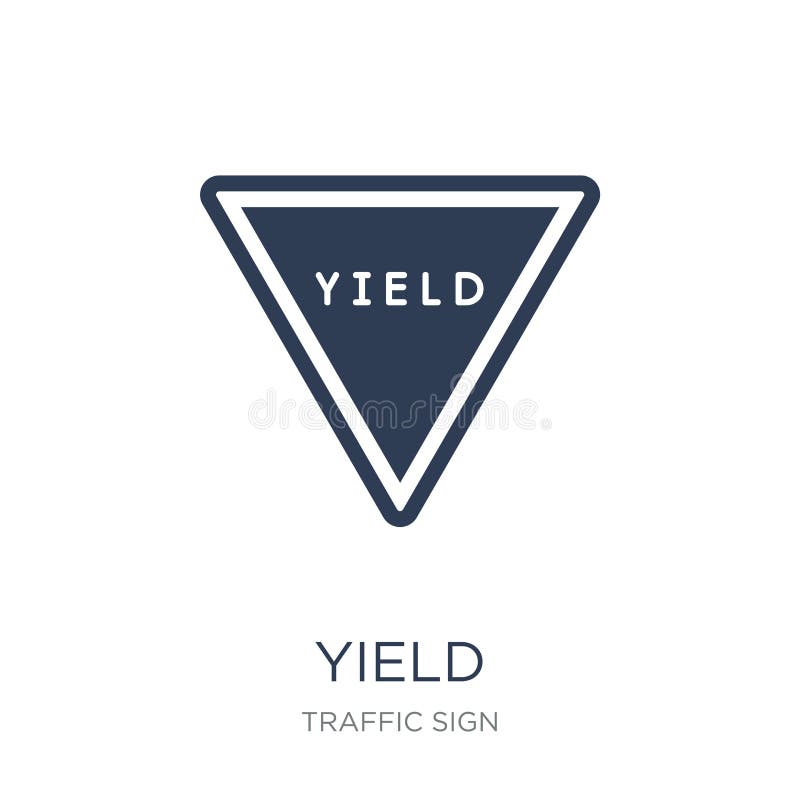 Yield Sign Icon. Trendy Flat Vector Yield Sign Icon on White Background ...