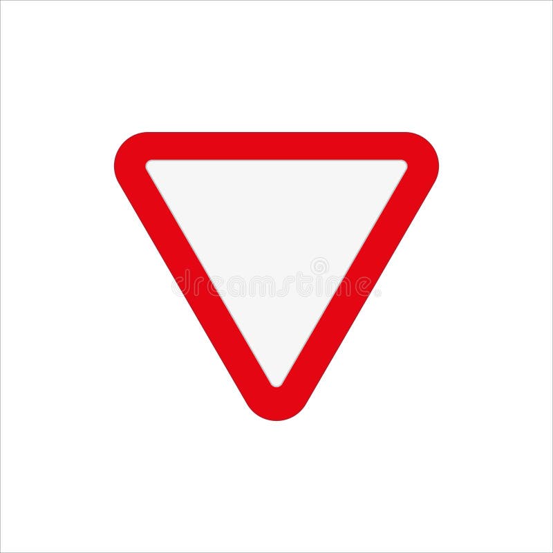 Yield Sign Icon on White Background Stock Illustration - Illustration ...