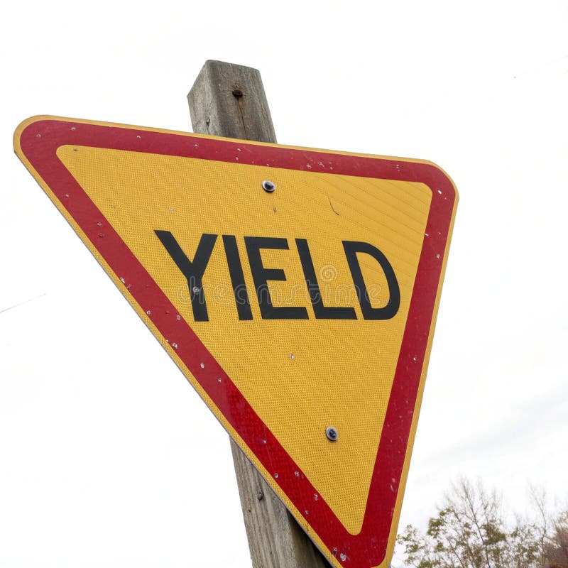 Yield Sign Isolated on White Background Stock Illustration ...