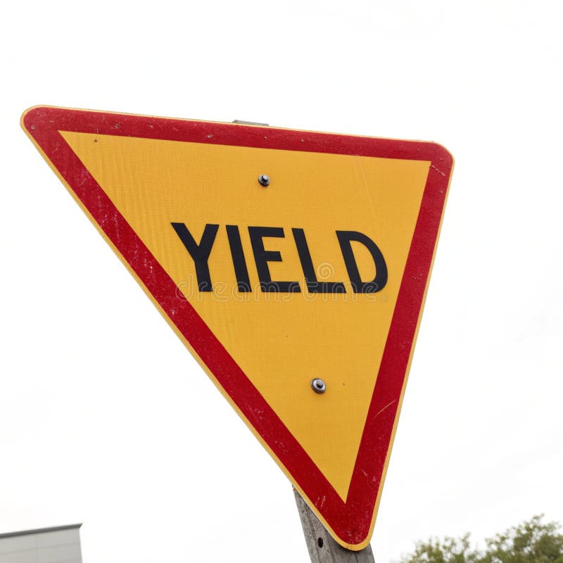 Yield Sign Isolated on White Background Stock Illustration ...