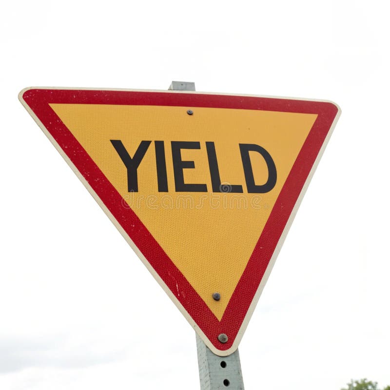 Yield Sign Isolated on White Background Stock Illustration ...