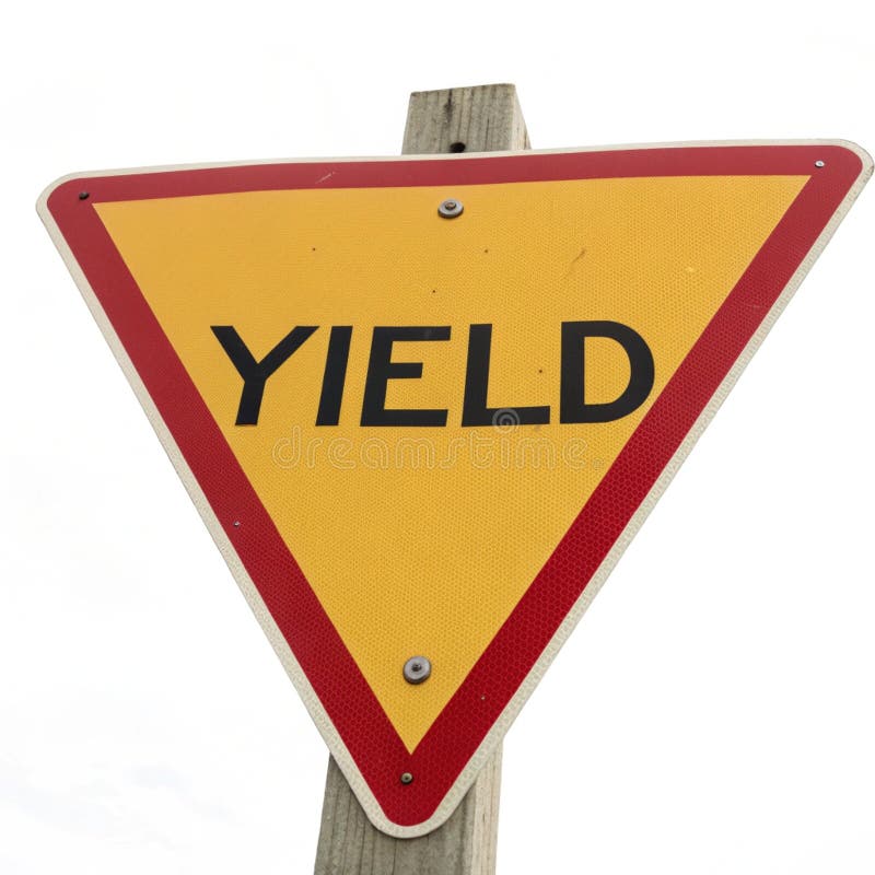 Yield Sign Isolated on White Background Stock Illustration ...