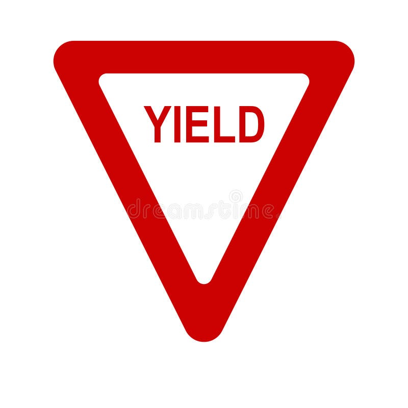 3D Yield Sign on Plain Background Stock Illustration - Illustration of ...