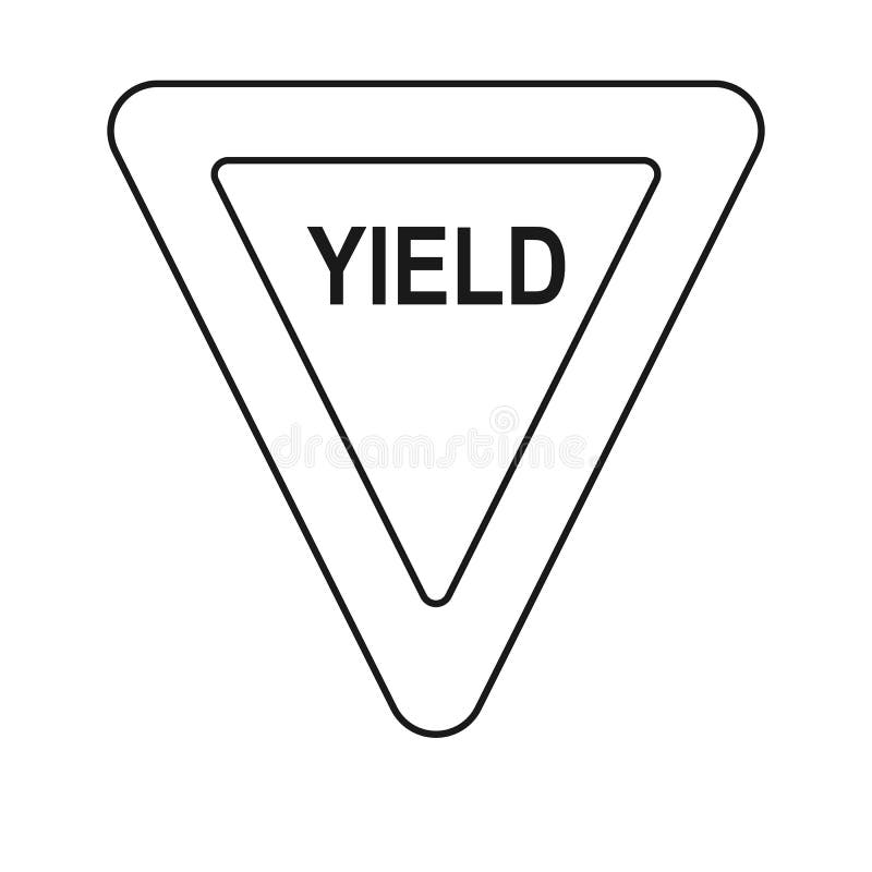 3D Yield Sign on Plain Background Stock Illustration - Illustration of ...