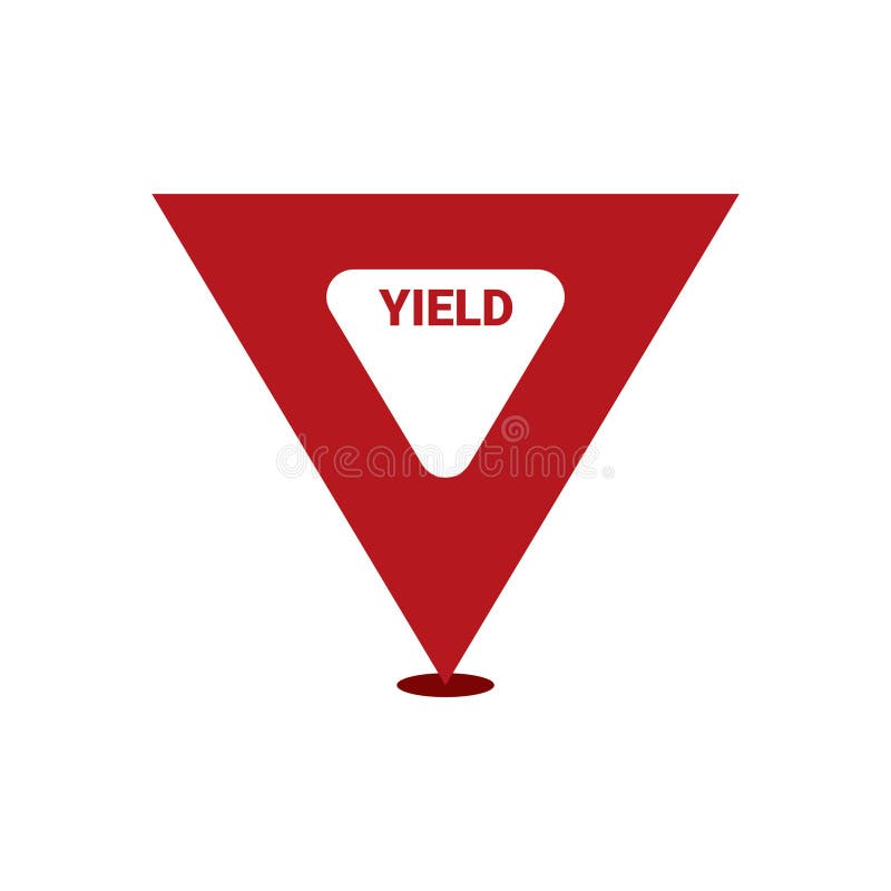 Decorative Red Yield Signs stock illustration. Illustration of grunge ...