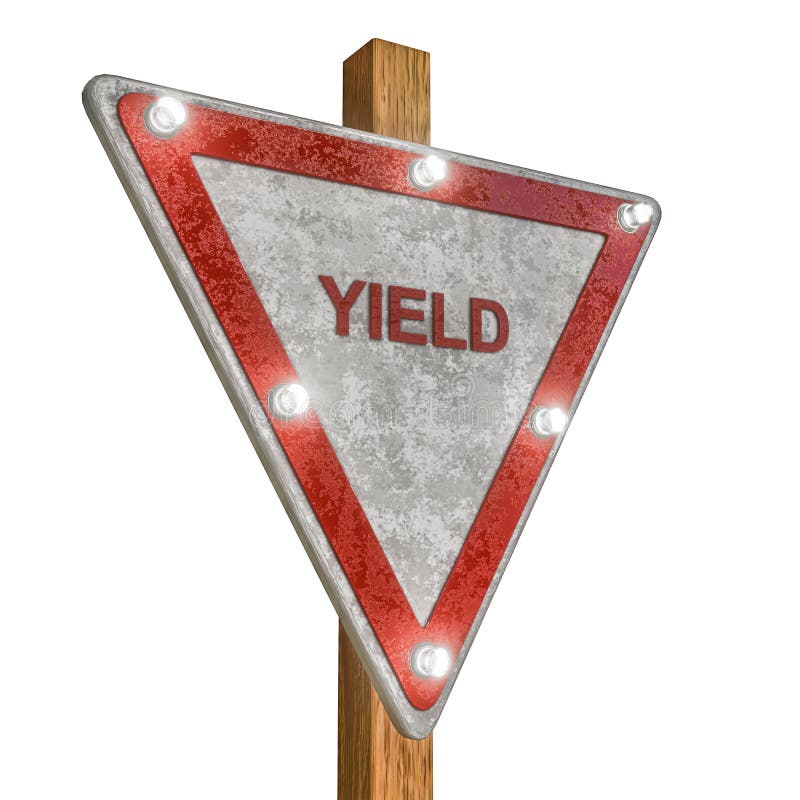 Yield Street Sign Isolated on White Background Stock Illustration ...