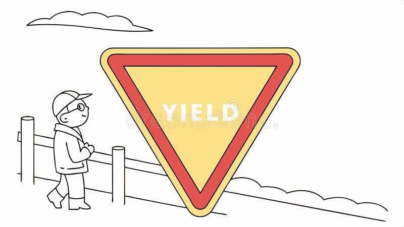 Yield Traffic Sign, Symbolizing Caution, Safety, and Road Rules Vector ...
