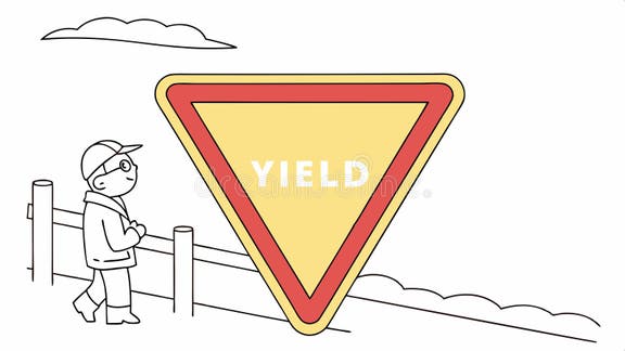 Yield Traffic Sign, Symbolizing Caution, Safety, and Road Rules Vector ...