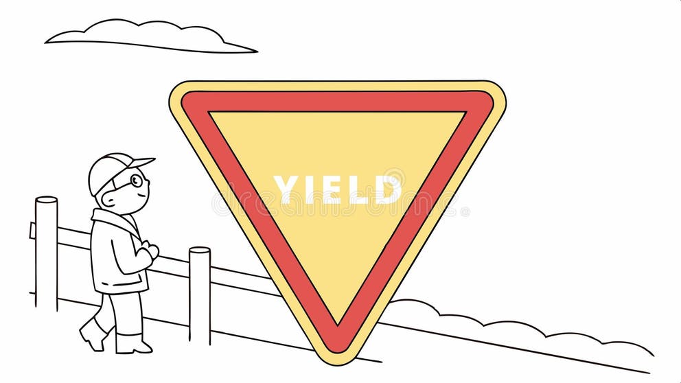 Yield Traffic Sign, Symbolizing Caution, Safety, and Road Rules Vector ...