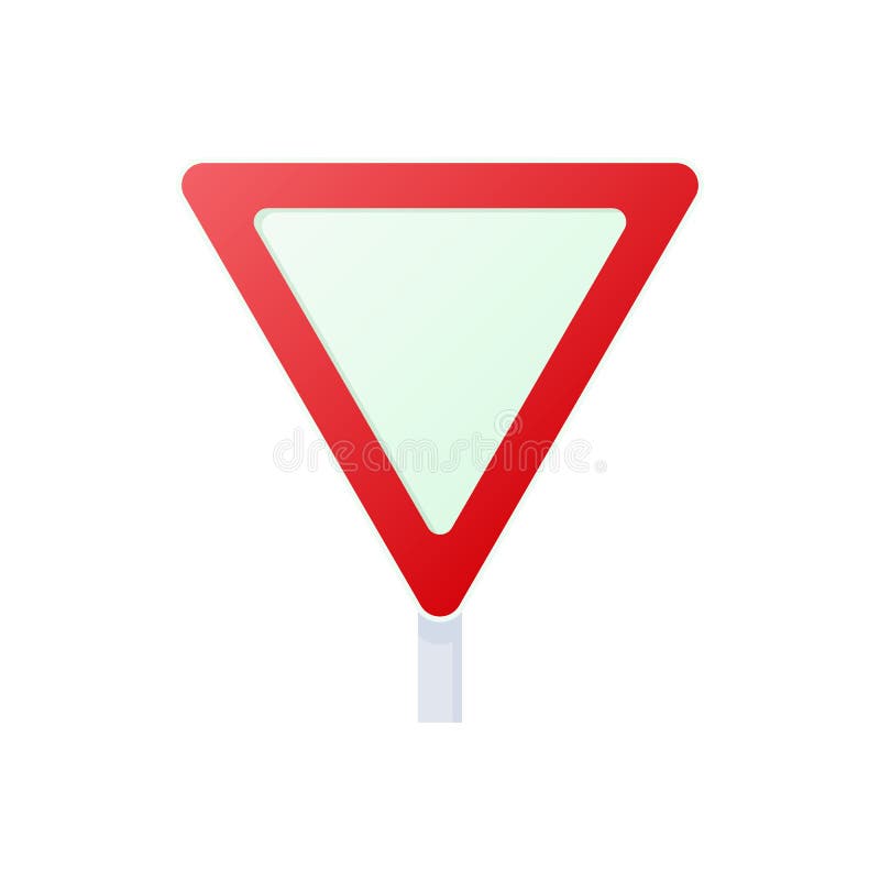 Yield Triangular Road Sign Icon, Cartoon Style Stock Vector ...