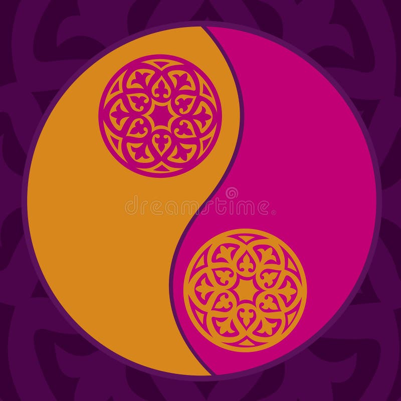 Rose de Yin Yang illustration stock. Illustration du rose - 21369171