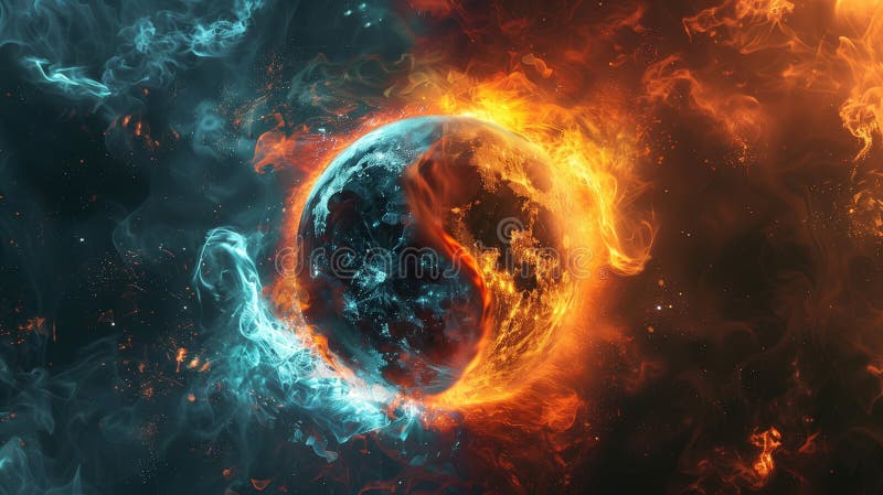 Space Fire Ice Planet This Planet Is Made Of Ice, But It's On Fire.