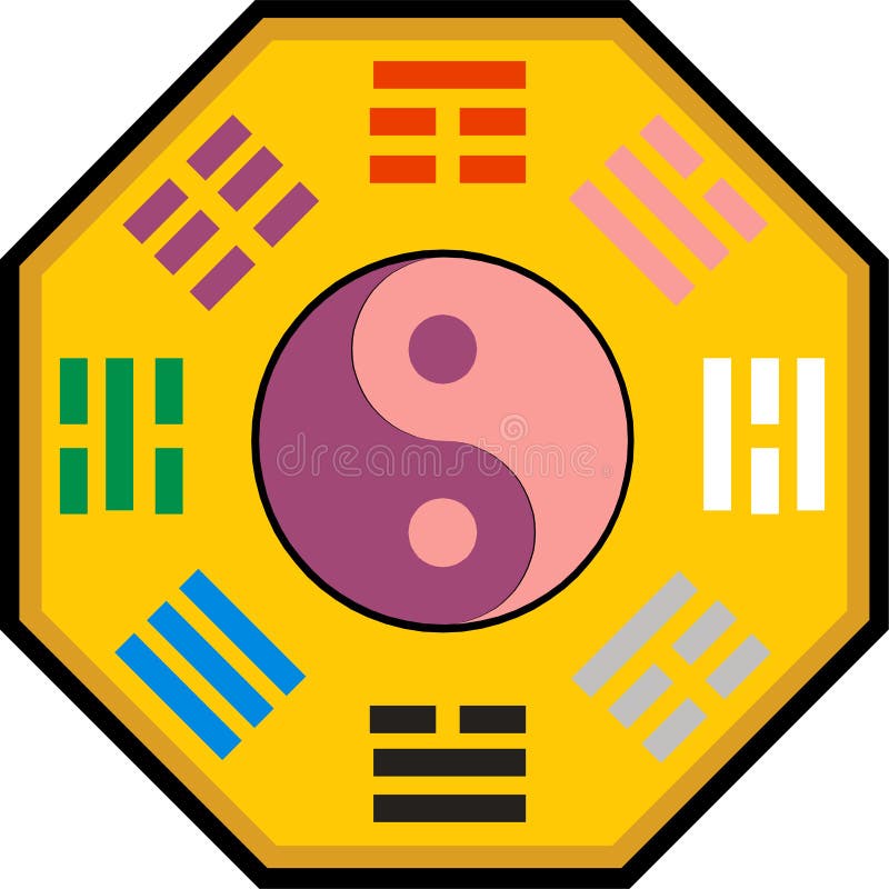Yin Yang and bagua stock vector. Illustration of vector - 5272195