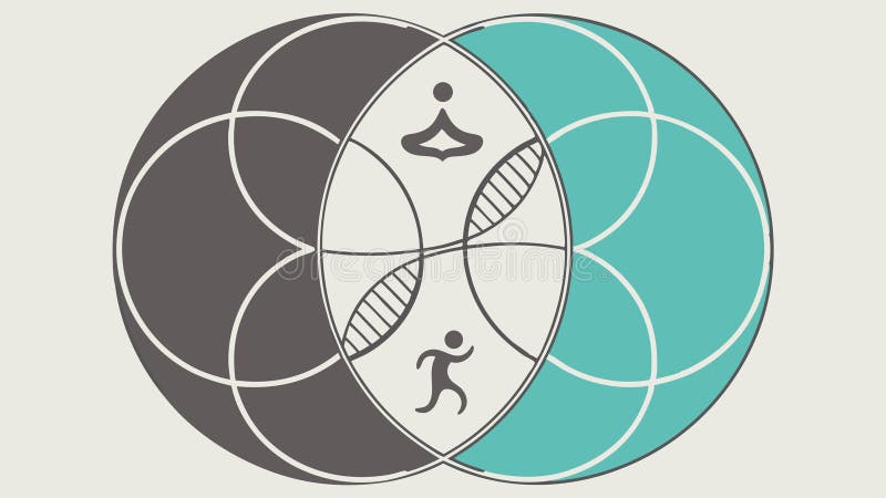 Yin-Yang Balance with Runners, Harmony in Motion, Vector Design ...