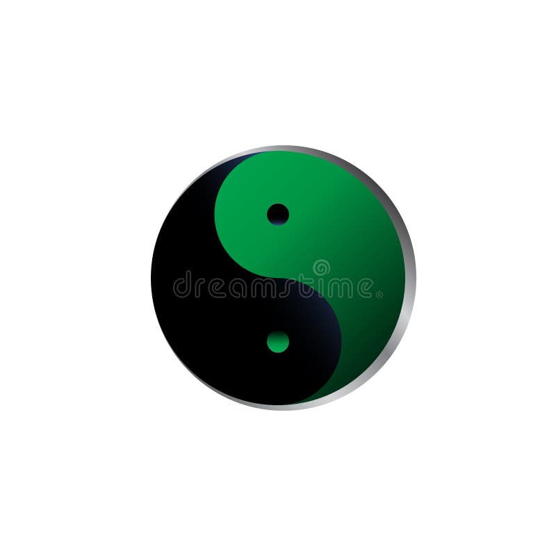 Yin-Yang Green Symbol Brain And Heart Human Parts Stock Vector ...