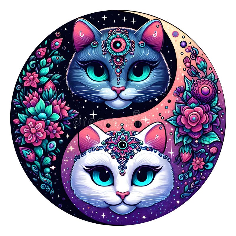 Yin Yang Cat Stock Illustrations – 401 Yin Yang Cat Stock Illustrations ...