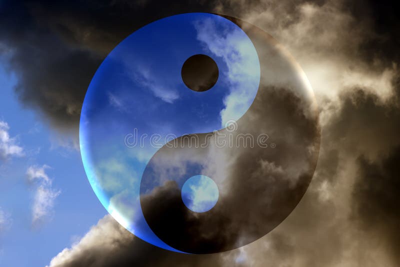 Yin and Yang Cloudy Sky Concept Stock Image - Image of karma, clouds ...