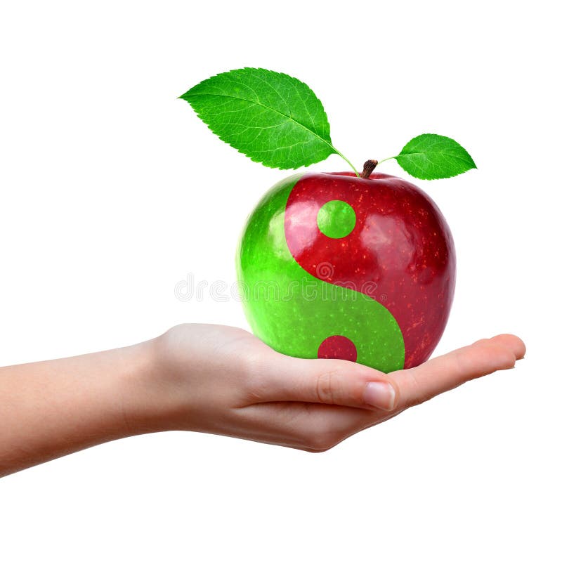 Yin Yang Collage from Apple Stock Photo - Image of contrast, organic ...