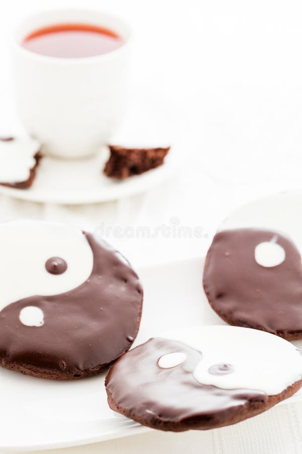 Yin and yang cookies stock photo. Image of dark, dessert - 40905052
