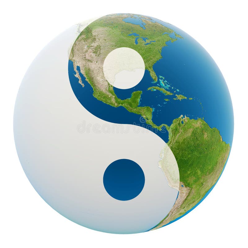 Yin yang earth stock illustration. Illustration of light - 9718104