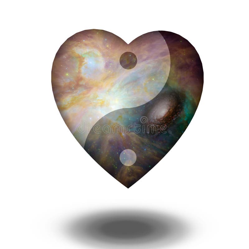 Love heart yin yang stock illustration. Illustration of element - 10025492
