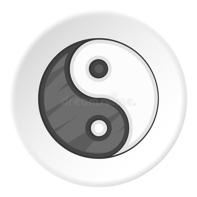 Yin Yang Icon, Cartoon Style Stock Vector - Illustration of female ...