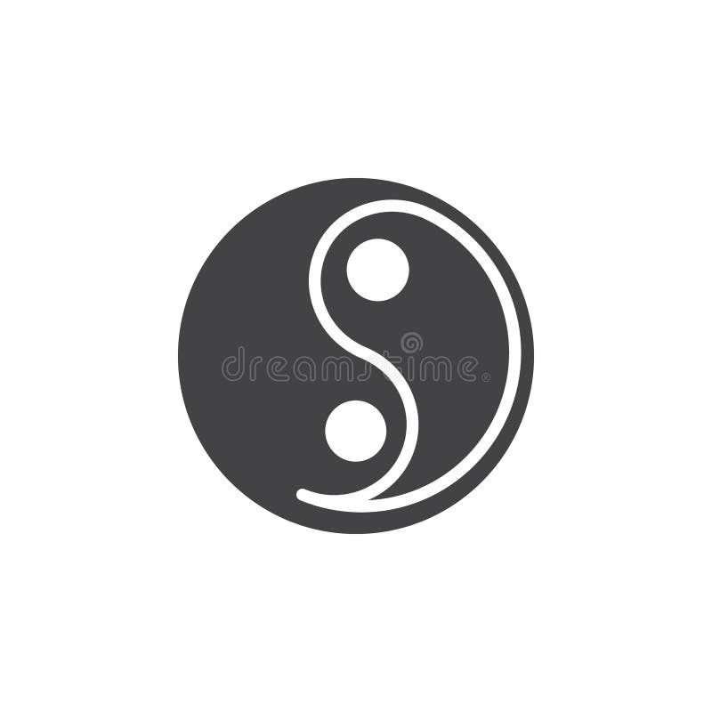 Yin Yang Icon Flat Simple Outline Set Stock Illustration - Illustration ...