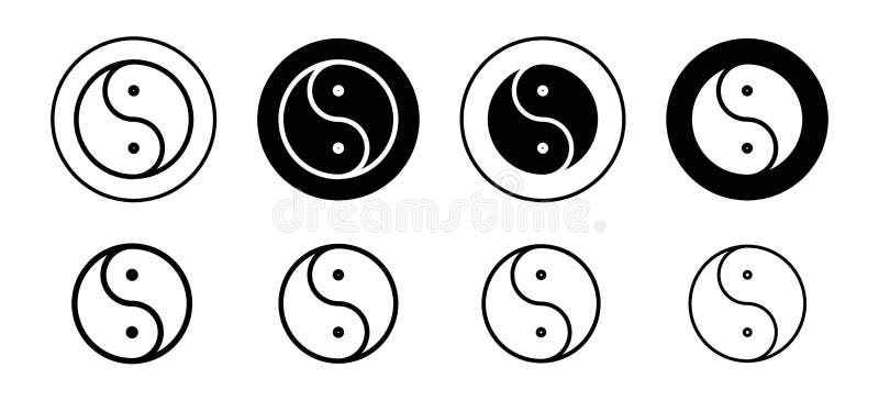 Yin Yang Icon Vector Set Collection for Web Stock Vector - Illustration ...