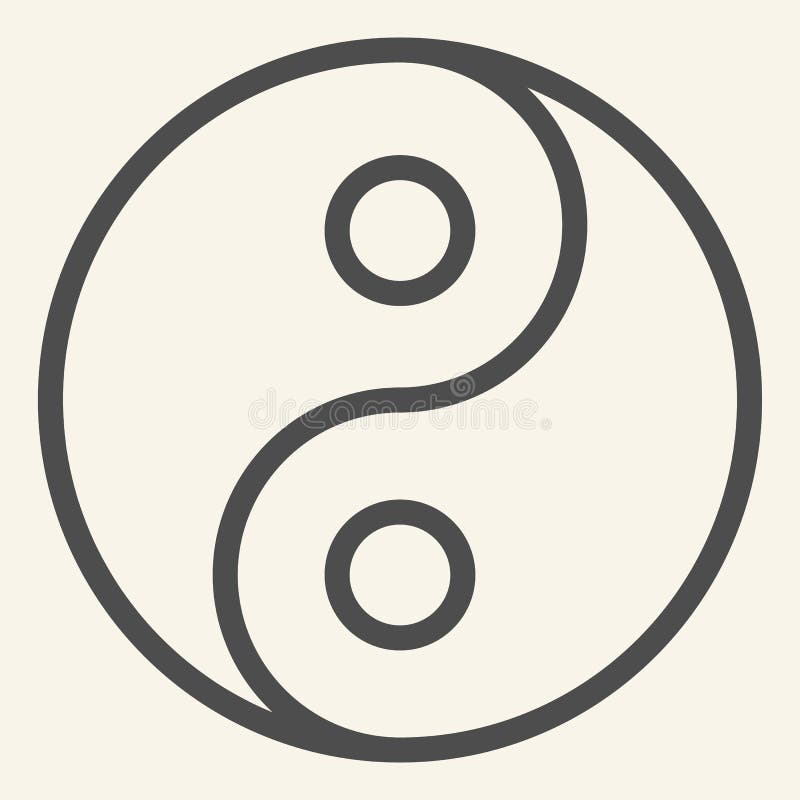 Yin Yang Line Icon. Harmony And Balance Symbol, Outline Style Pictogram ... Yin Yang Line Icon. Harmony And Balance Symbol, Outline Style Pictogram ...