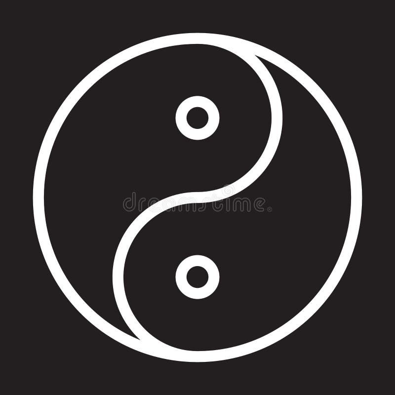 Yin and Yang Line Icon, Outline Vector Sign, Linear Style Pictogram ...
