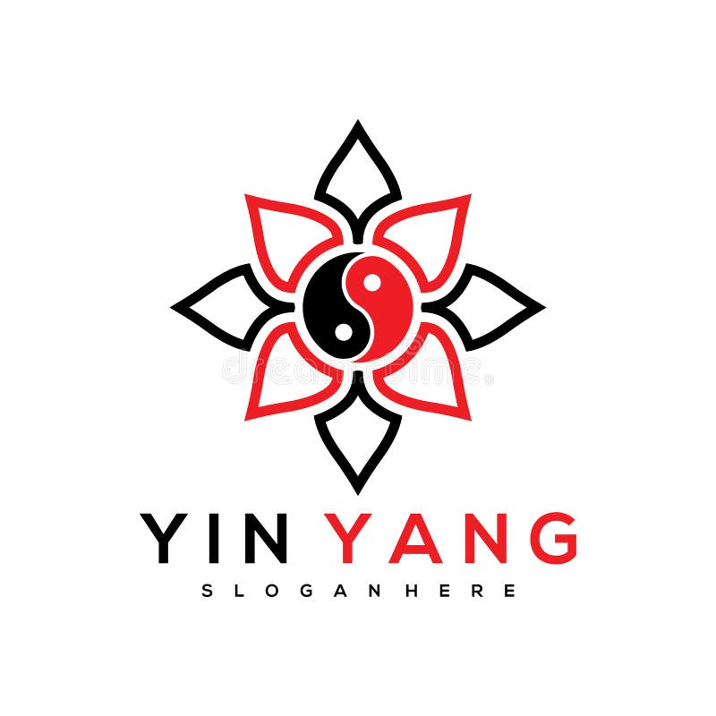 Yin yang logo design stock vector. Illustration of element - 205943443