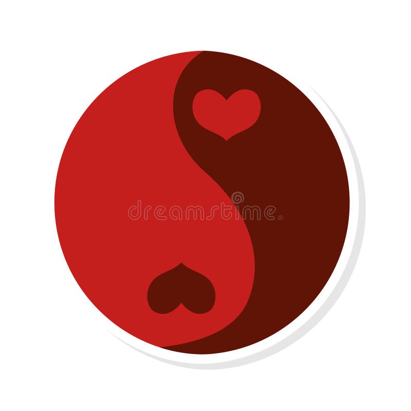 Yin Yang Love Hearts. Vector Stock Vector - Illustration of harmony ...