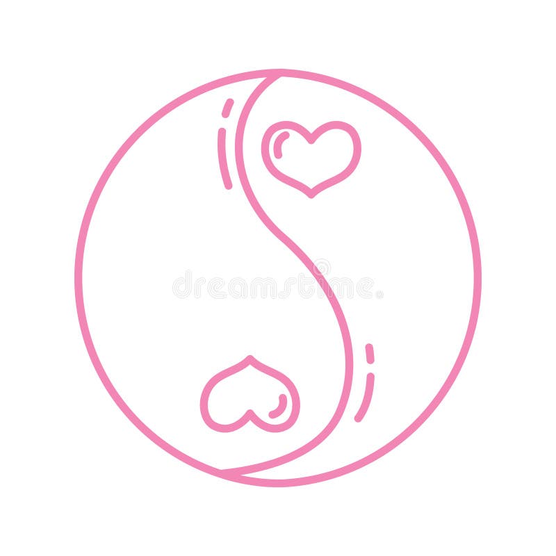 Yin Yang Love Hearts. Vector Stock Vector - Illustration of vector ...